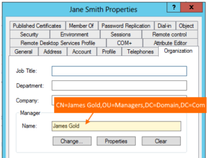Setting the manager attribute for users in Active Directory - Dovestones Software