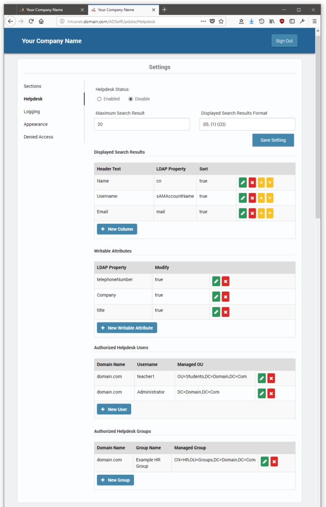 AD Self Update Active Directory Self Service
