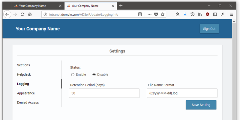 AD Self Update Active Directory Self Service