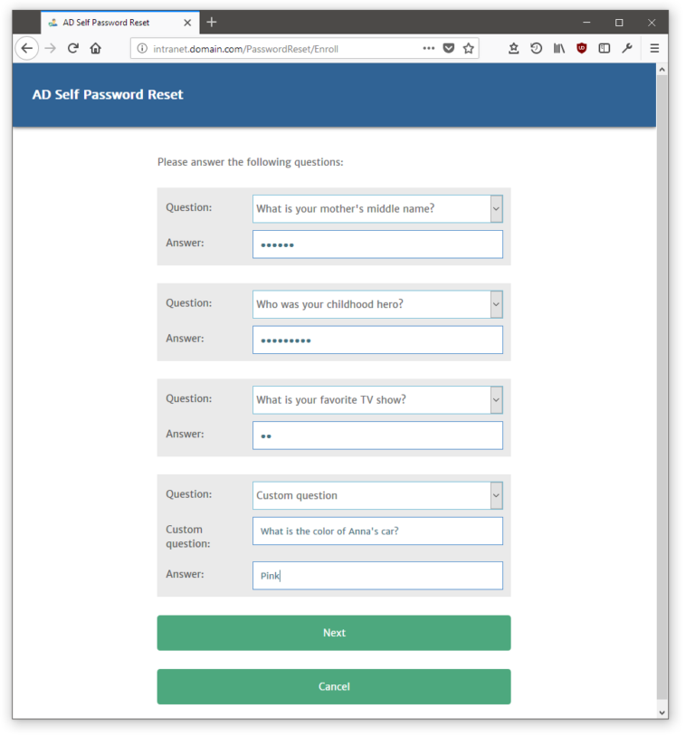 Active Directory Password Reset, AD Self Password Reset