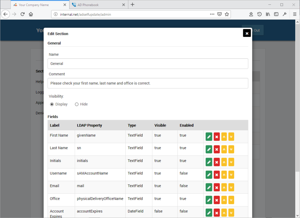 AD Self Update Documentation - Dovestones Software